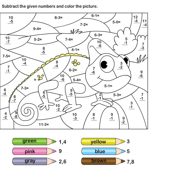 Addition And Subtraction Coloring Worksheets For Kindergarten Addition And Subtraction Coloring Worksheets For Kindergarten