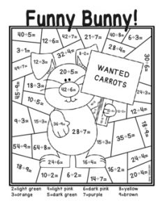 Division Coloring Pages - Worksheet School